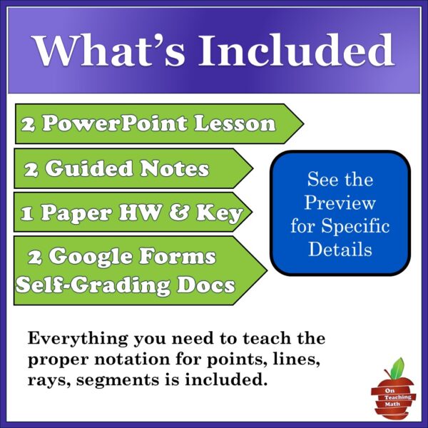 Geometry Basics Pt 1 - Lines, Rays, Planes Lesson, HW, Guided Notes ...
